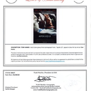 Tom Hanks Signed Autographed 8x10 Apollo 13 Photograph Todd Mueller COA - Etsy