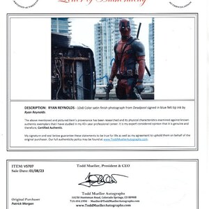 Ryan Reynolds Signed Autographed 8x10 Deadpool Photograph COA - Etsy