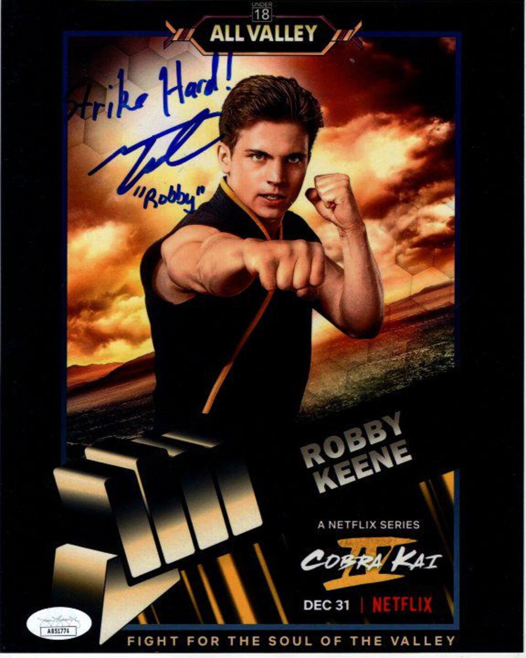 Tanner Buchanan Signed Autographed 8x10 Cobra Kai Robby Keene ...