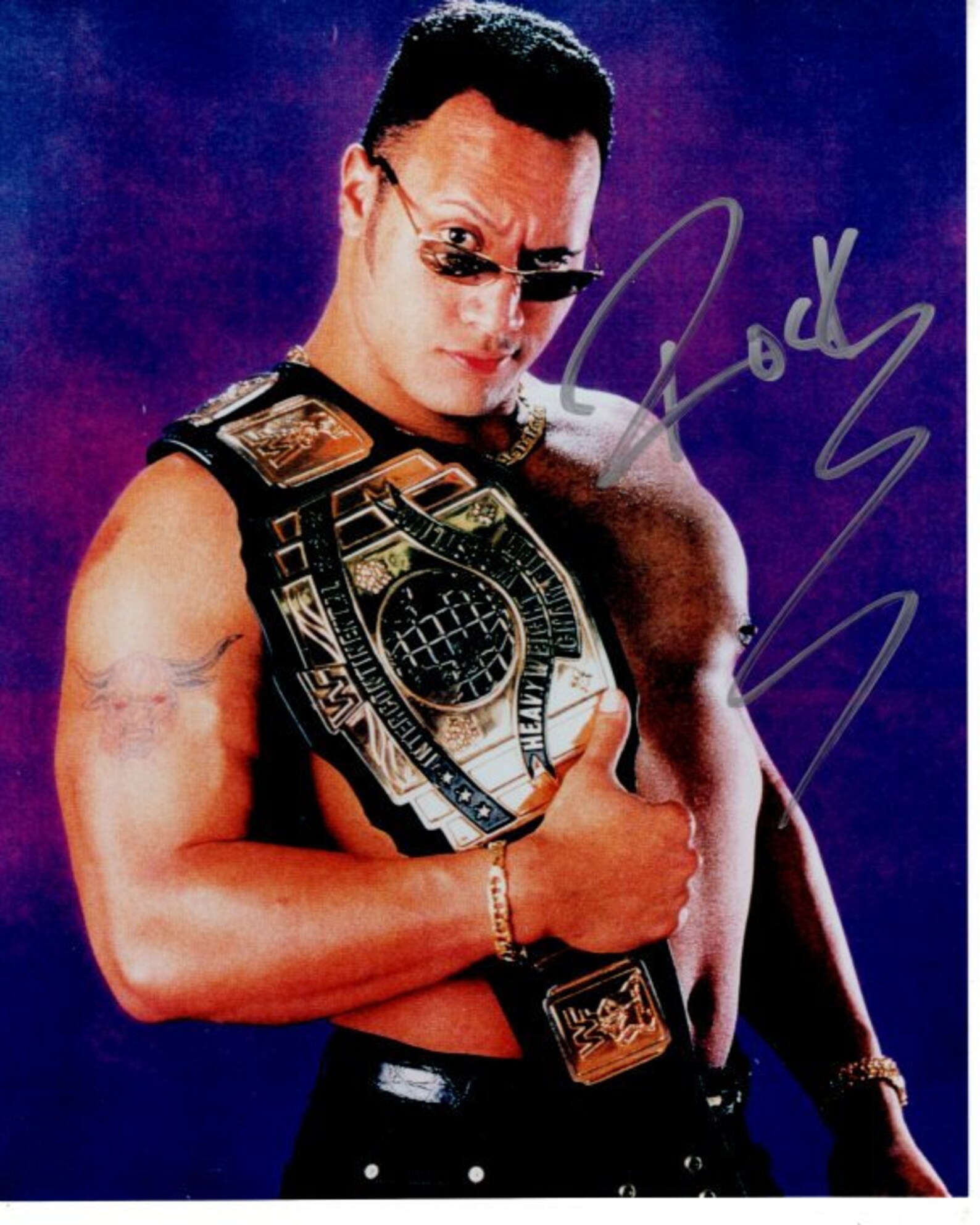 Dwayne the Rock Johnson Signed Autographed 8x10 WWE Wrestling ...