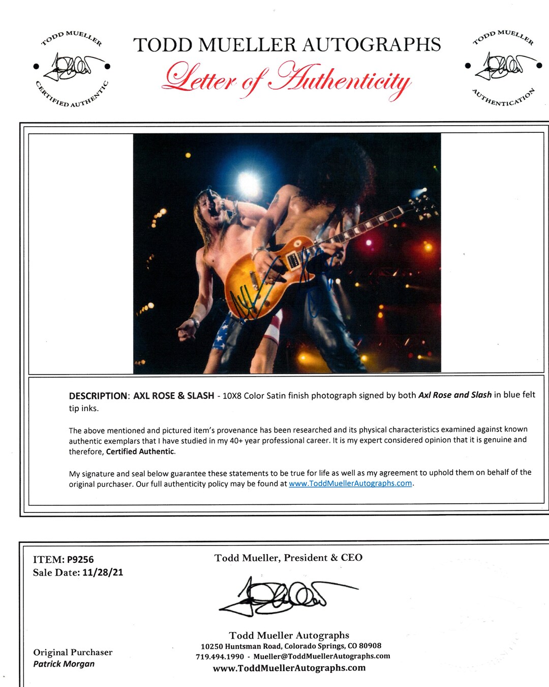 Axl Rose and Slash Signed Autographed 8x10 Guns N' Roses - Etsy