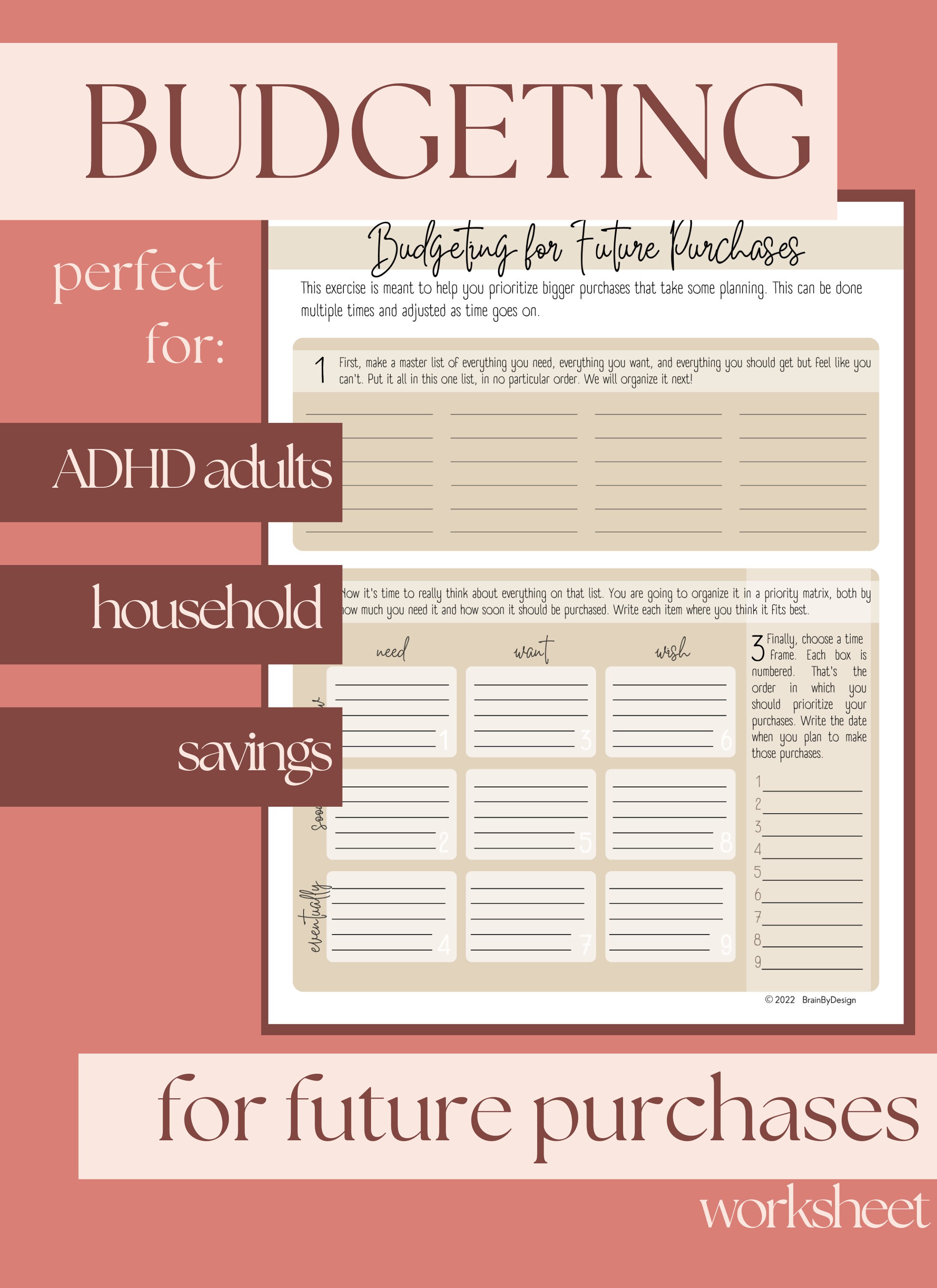 Budgeting Worksheet Printable / Digital Download - Etsy