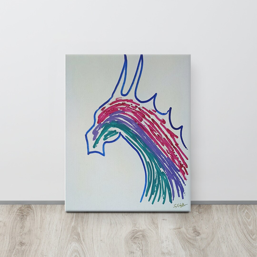 Hypnotic Dragon | 16x20 Authentic Original Canvas Painting - Etsy