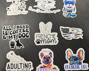 I Love Frenchies Diecut Sticker Frenchie Stickers French - Etsy