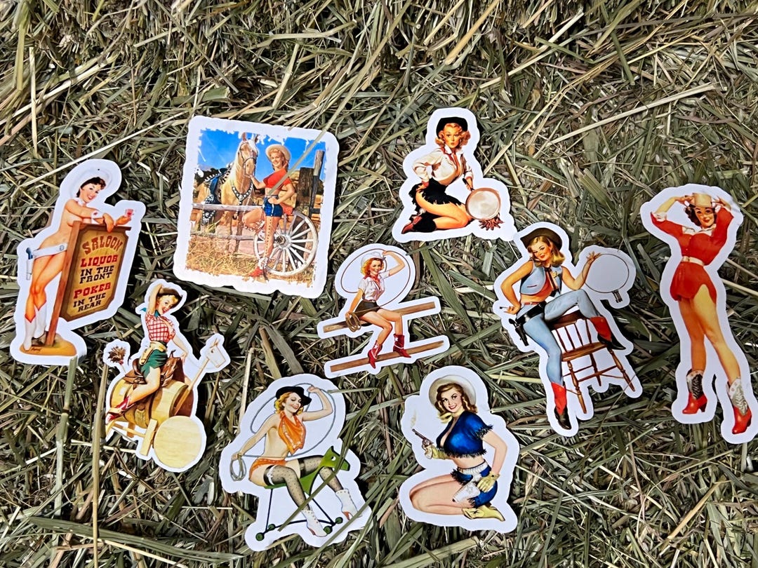 Vintage Cowgirl Pin-up Stickers Sassy Retro Western Style - Etsy
