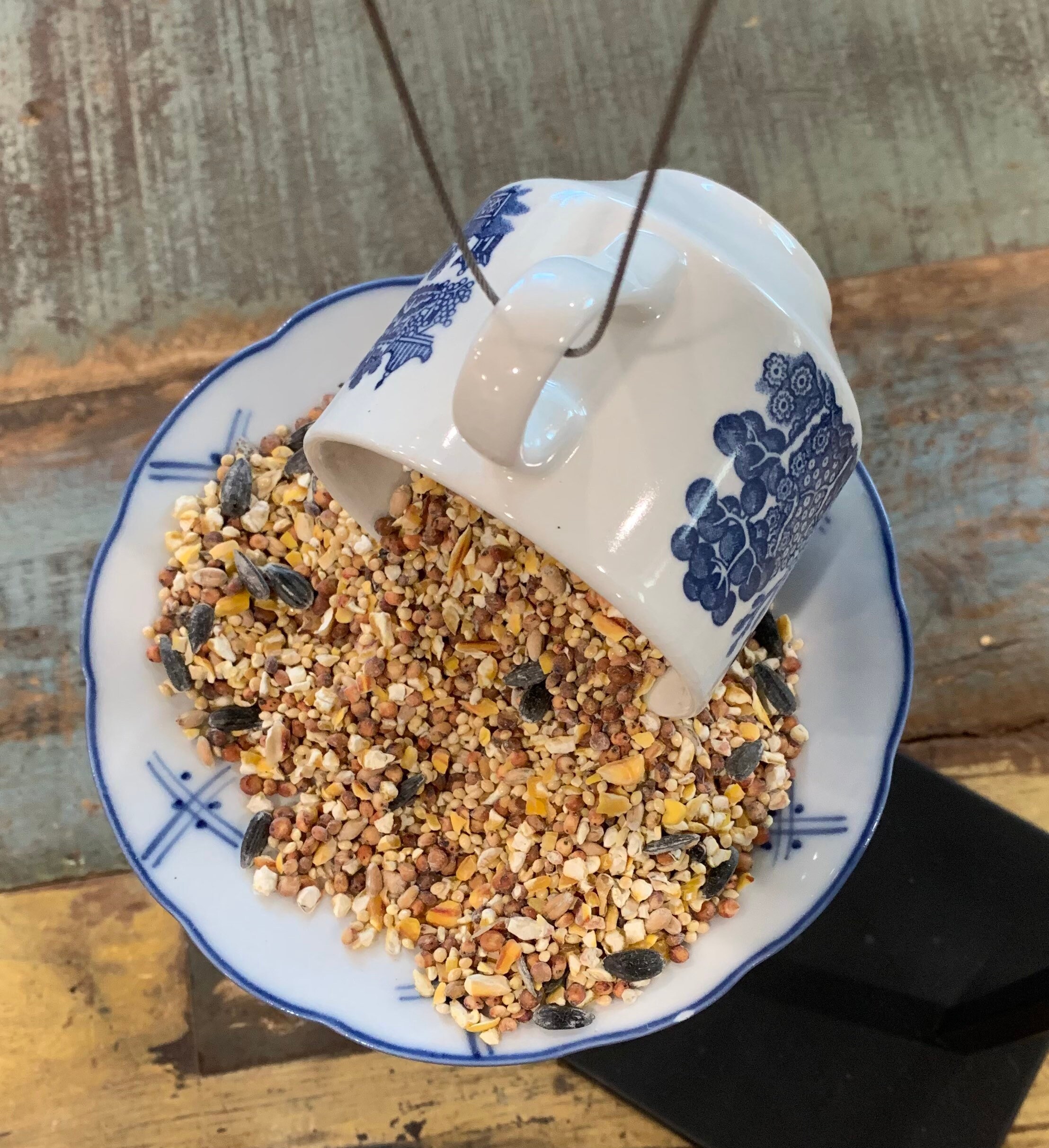 China Cup Bird Feeder Upcycled China Cup and Saucer Bird - Etsy