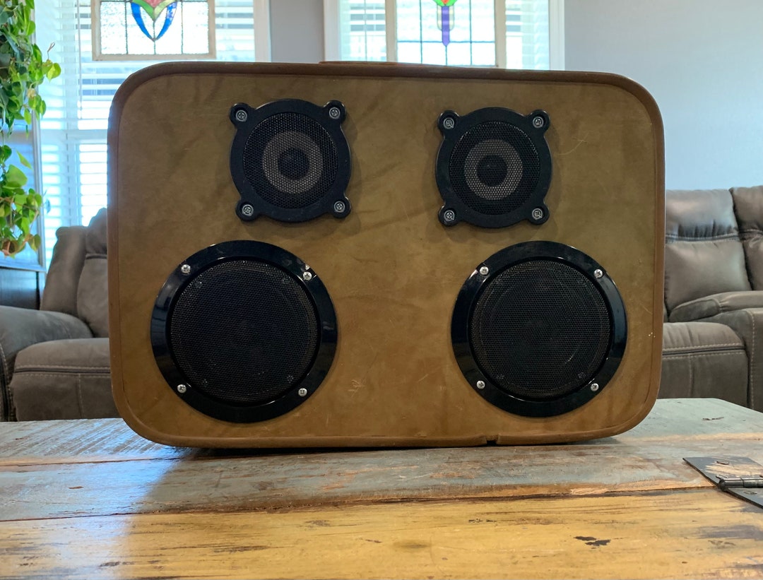 Suitcase Speaker- Boom Box- Vintage Suitcase Speaker Box- Upcycled ...
