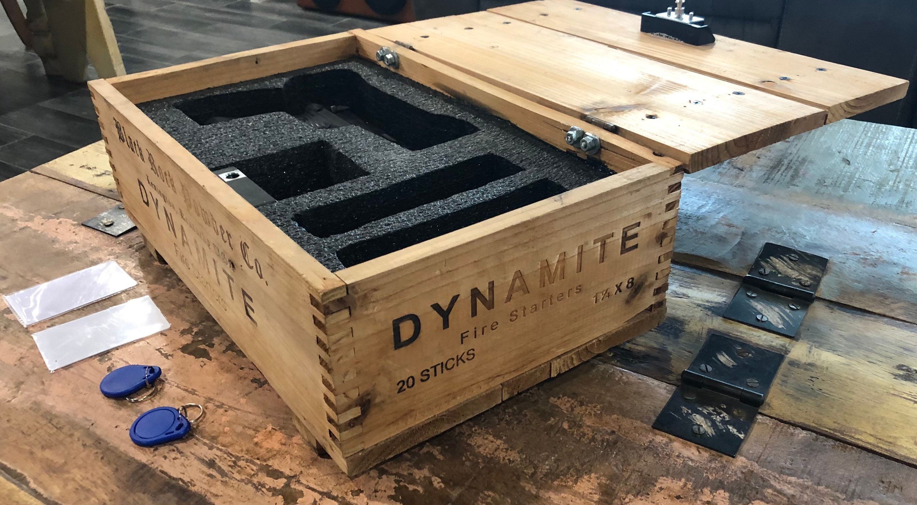 Hidden Gun Box Safe, Wood Crate Hidden Storage, RFID Lock Box, Gun ...