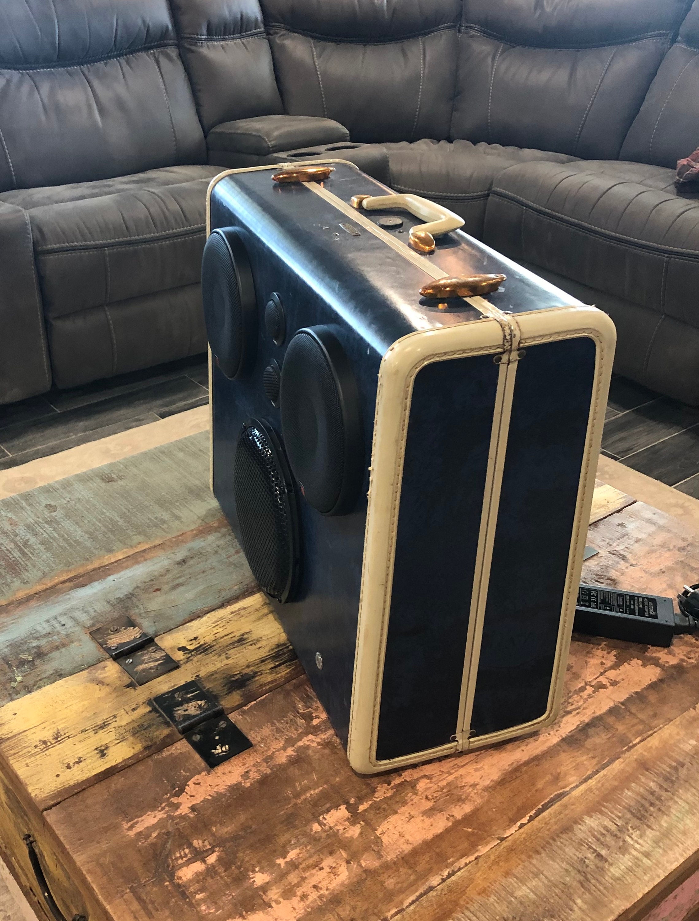 Suitcase Speaker Boom Box Vintage Suitcase Speaker Box Upcycled Speaker ...