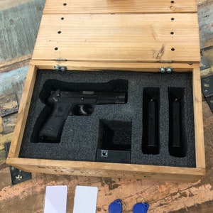 Hidden Gun Box Safe, Wood Crate Hidden Storage, RFID Lock Box, Gun ...