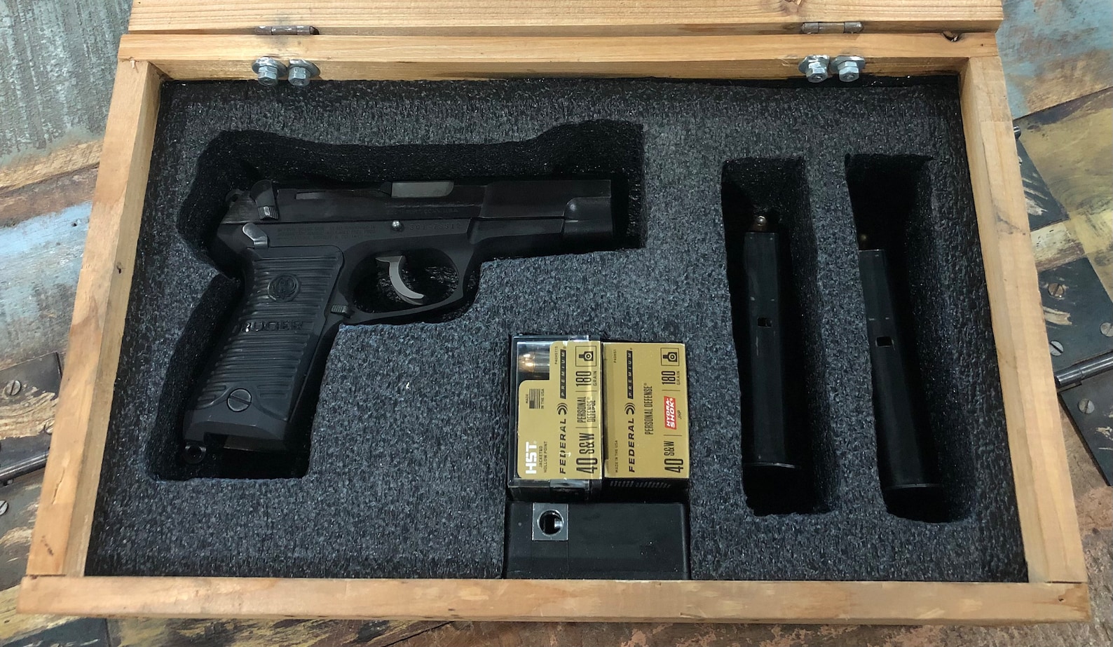 Hidden Gun Box Safe, Wood Crate Hidden Storage, RFID Lock Box, Gun ...