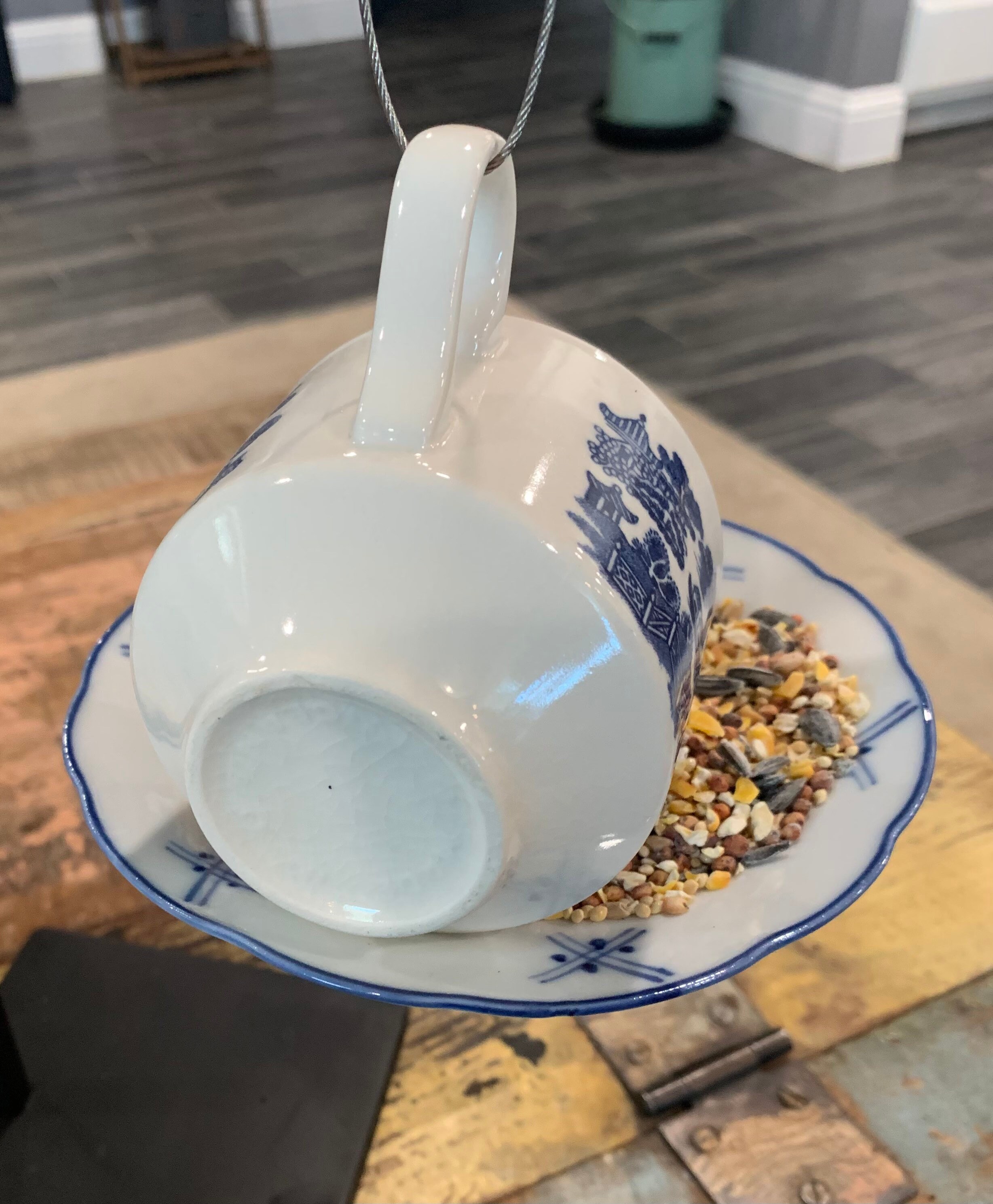 China Cup Bird Feeder Upcycled China Cup and Saucer Bird - Etsy