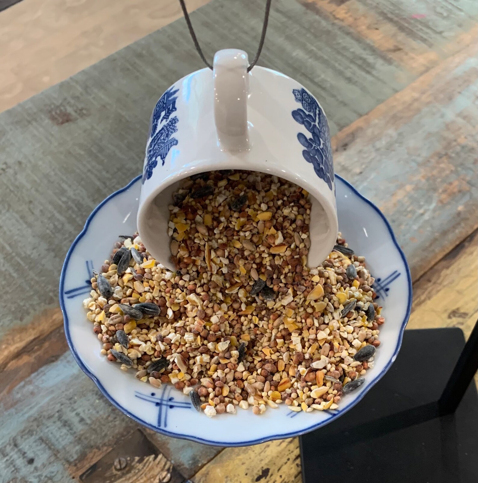 China Cup Bird Feeder Upcycled China Cup and Saucer Bird - Etsy