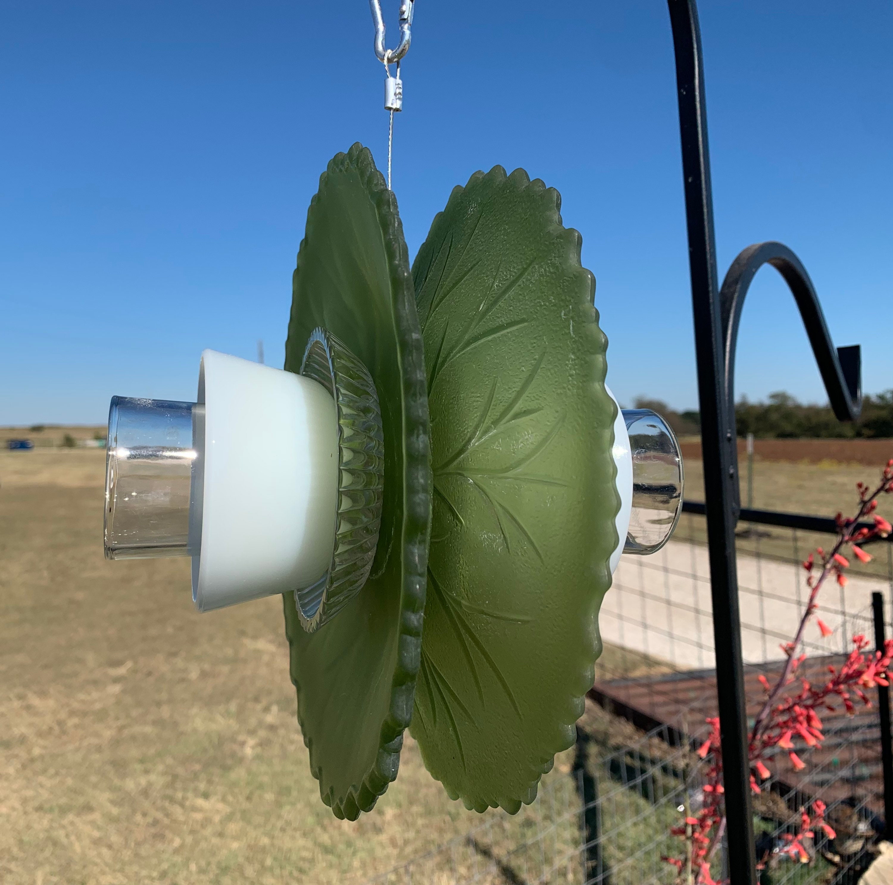 Sun Catcher, Upcycled Glass Garden Spinner, Glass Spinner, Garden ...