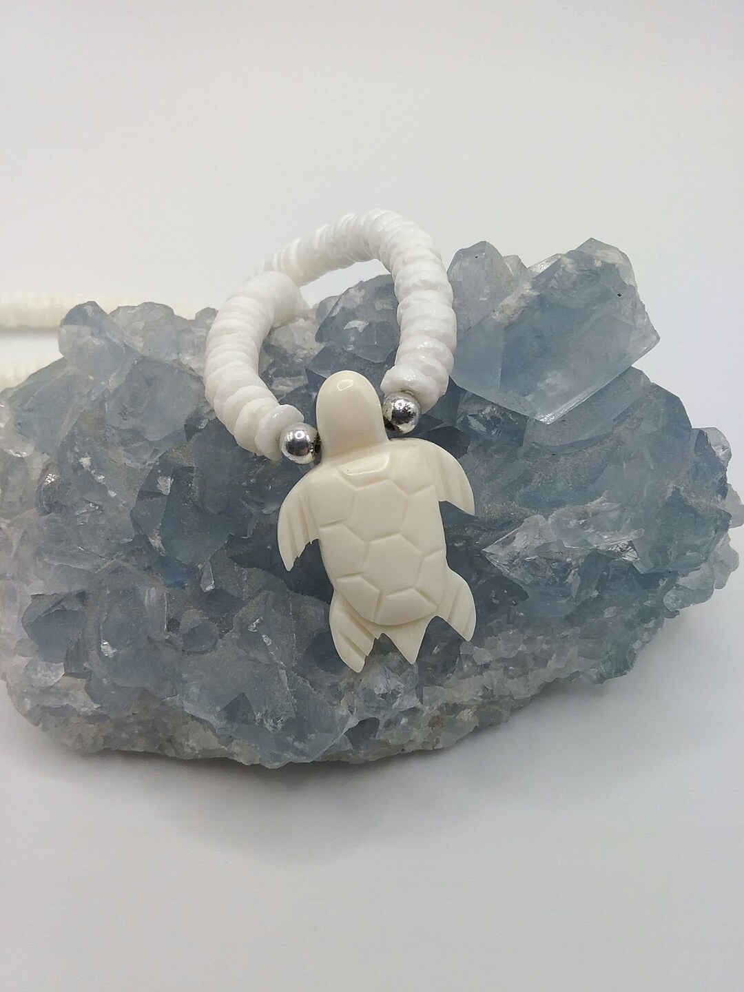 Shell and Carved Bone Turtle Necklace. - Etsy