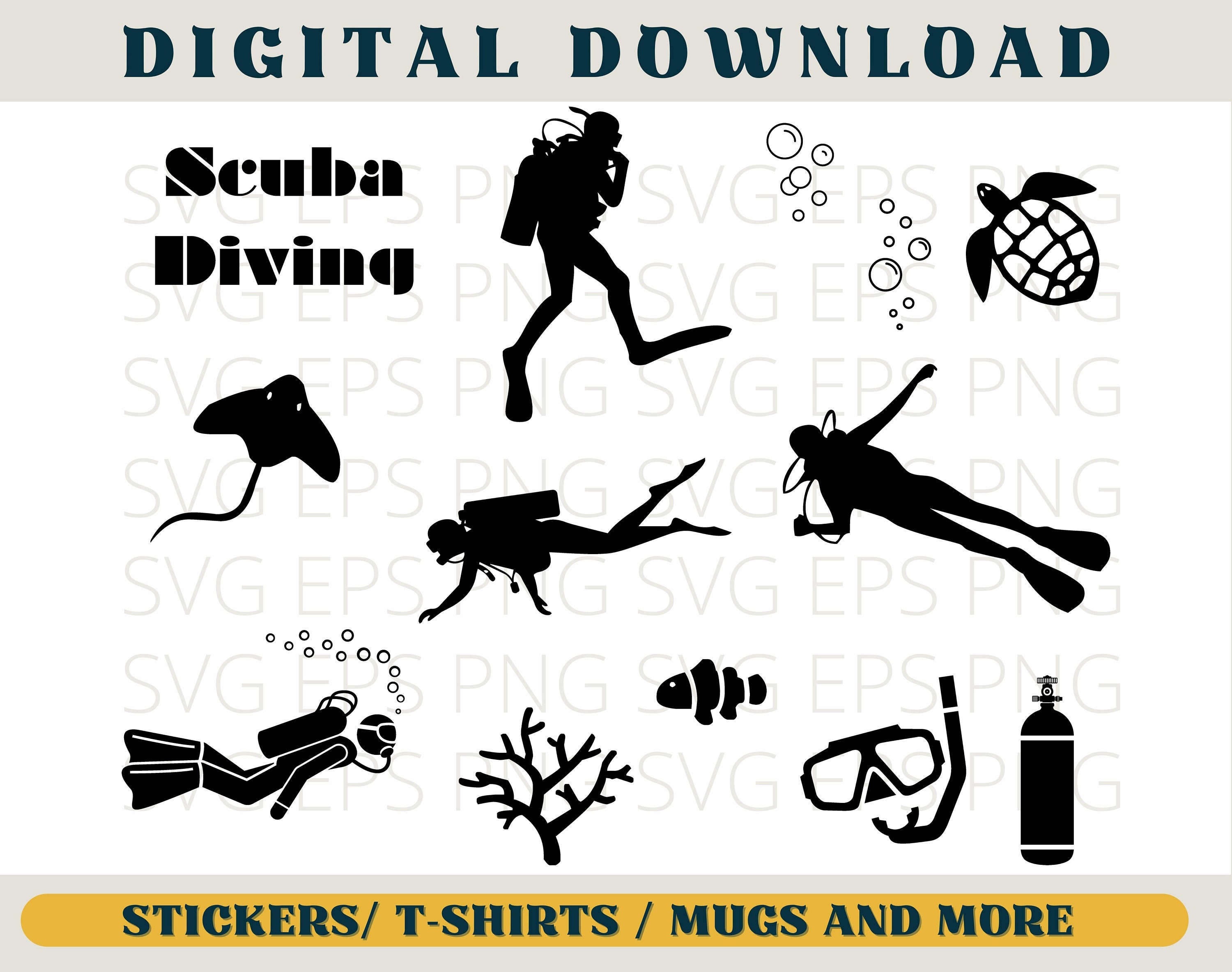 Scuba Diving Bundle | Diving Print | Svg Eps Png AI | Scuba Diving ...