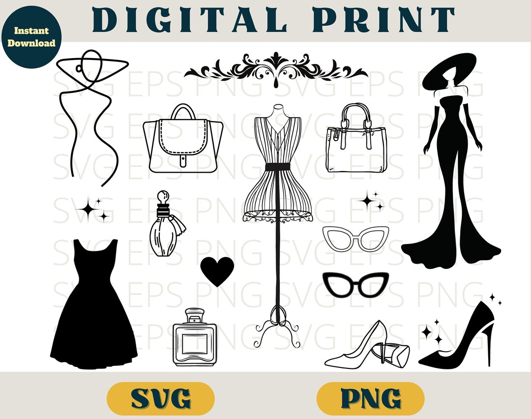 Fashion Design Bundle, Luxury Design, High Fashion, Perfume Dress Bags ...