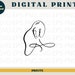 Face Line Art Bundle, Lady Hobo Lineart Bundle, Face Silhouette Clipart ...