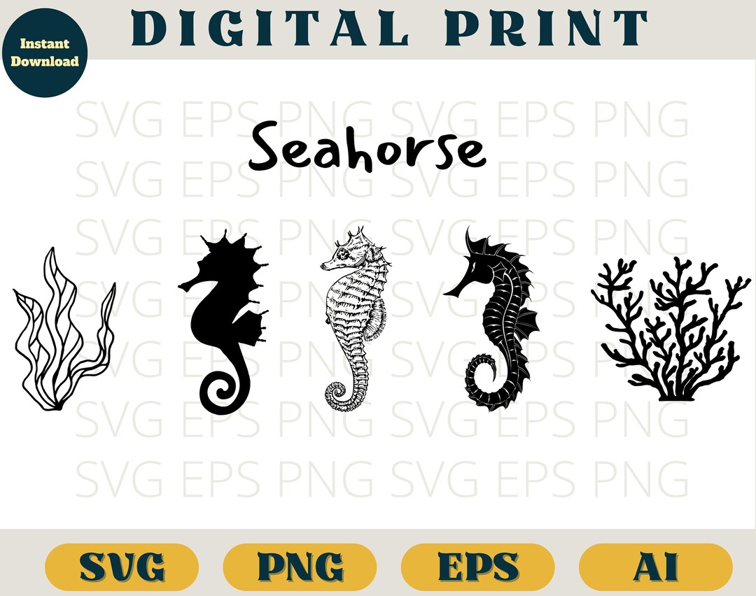 Seahorse Svg, Seahorse Clipart, Seahorse Png, Seahorse Svg Bundle ...