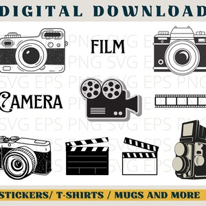 Film Camera Bundle | Vintage Camera Print | Svg Eps Png AI | Film ...