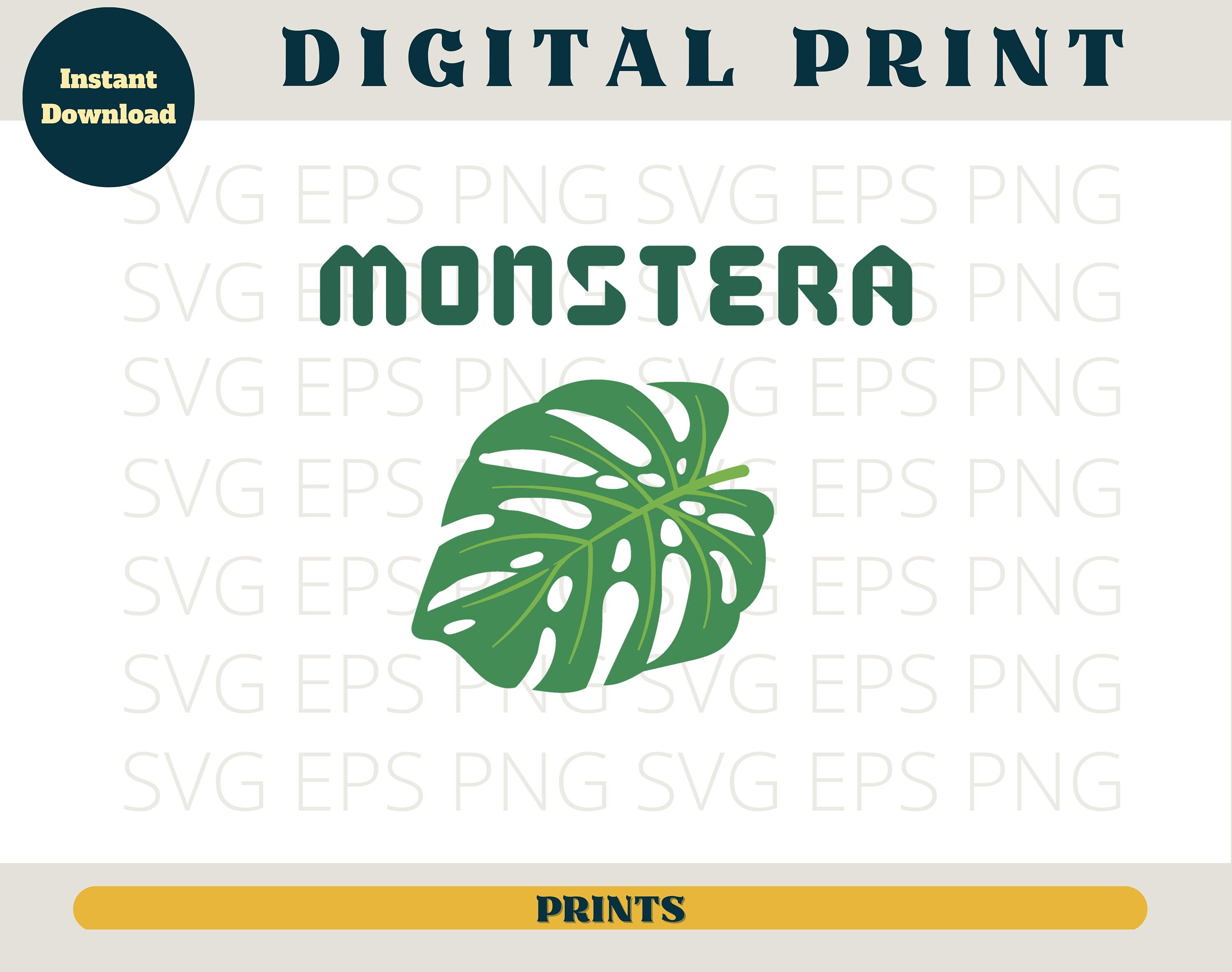 Monstera Bundle, Monstera Leaf Print, Svg Eps Png AI, Tropical Plants ...