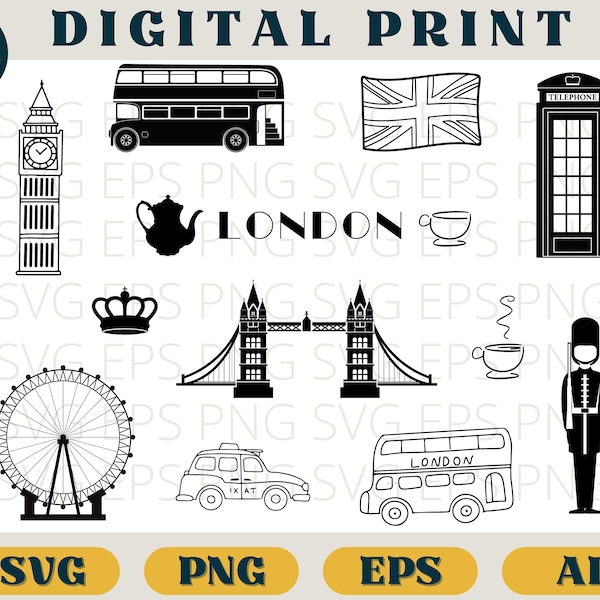 London Clipart - Etsy
