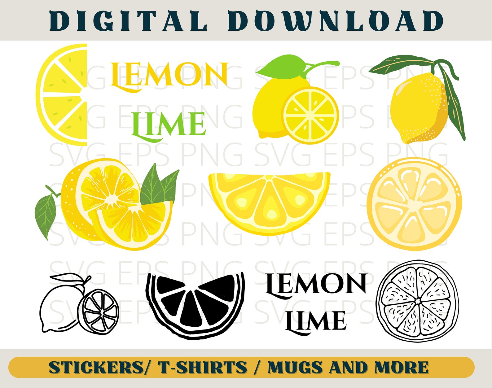 Lemon Svg, Lemon Clipart, Lemon Cricut, Lemon Png, Citrus Svg, Citrus ...
