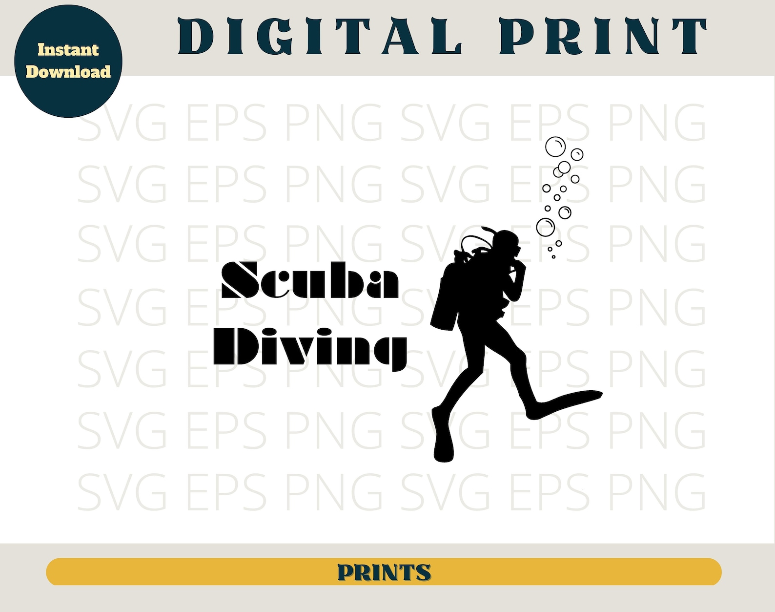 Scuba Diving Bundle | Diving Print | Svg Eps Png AI | Scuba Diving ...