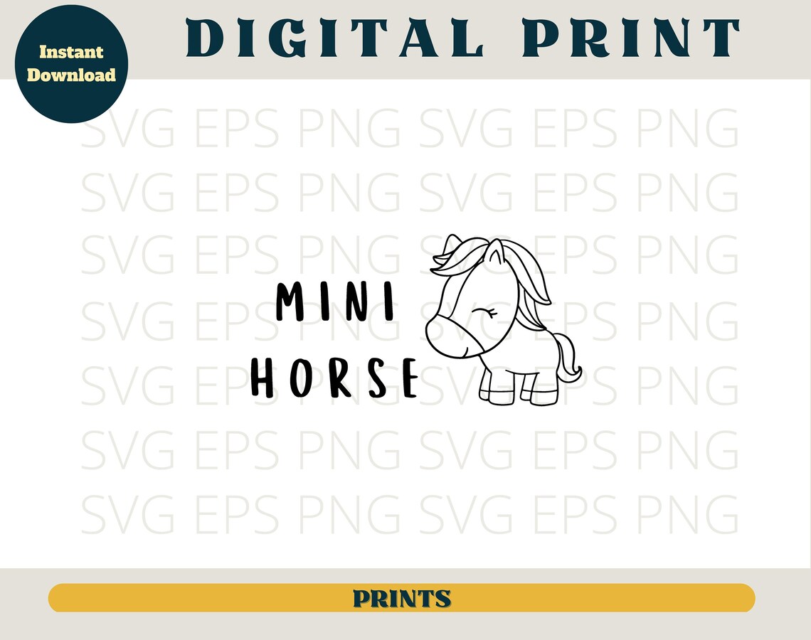 Pony Svg, Pony Clipart, Shetland Pony Svg, Miniature Horse Svg, Mini ...