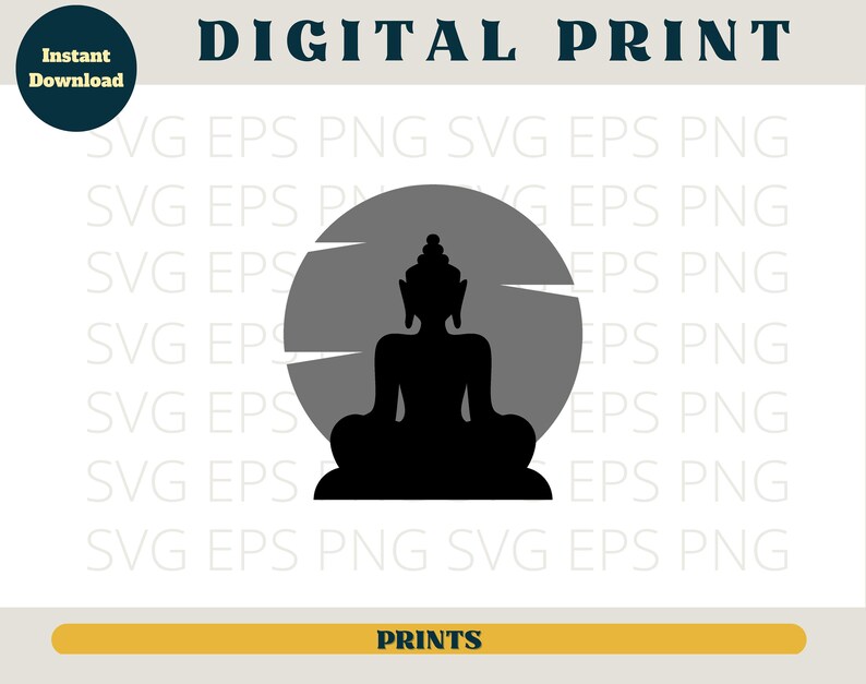 Buddha Bundle, Buddhist Print, Svg Eps Png AI, Yoga Meditation Clipart ...
