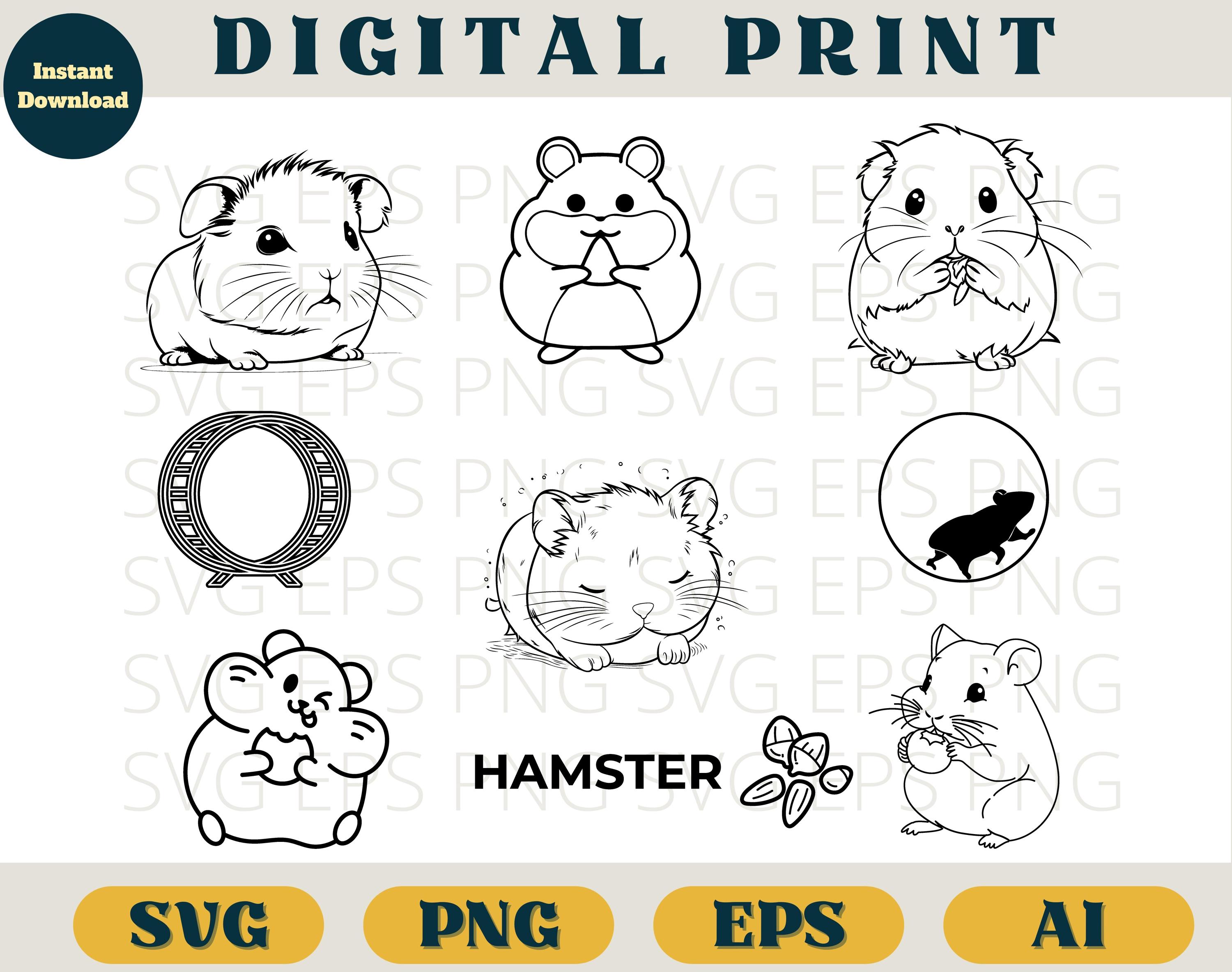 Hamster Svg, Hamster Clipart, Hamster Vector, Hamster Png, Hamster Cut ...