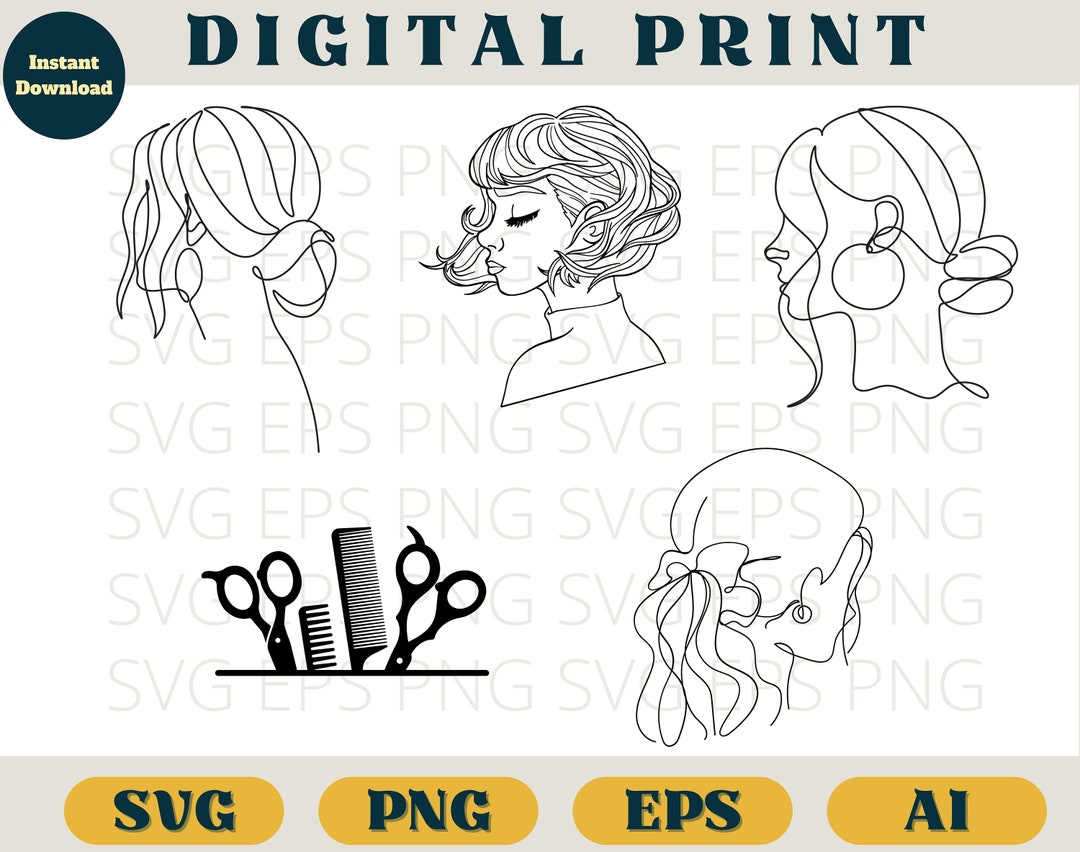 Hairstyle Svg, Hairdresser Svg, Hair Salon Svg, Hairstyle Clipart ...
