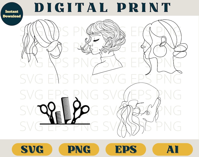 Hairstyle Svg, Hairdresser Svg, Hair Salon Svg, Hairstyle Clipart ...