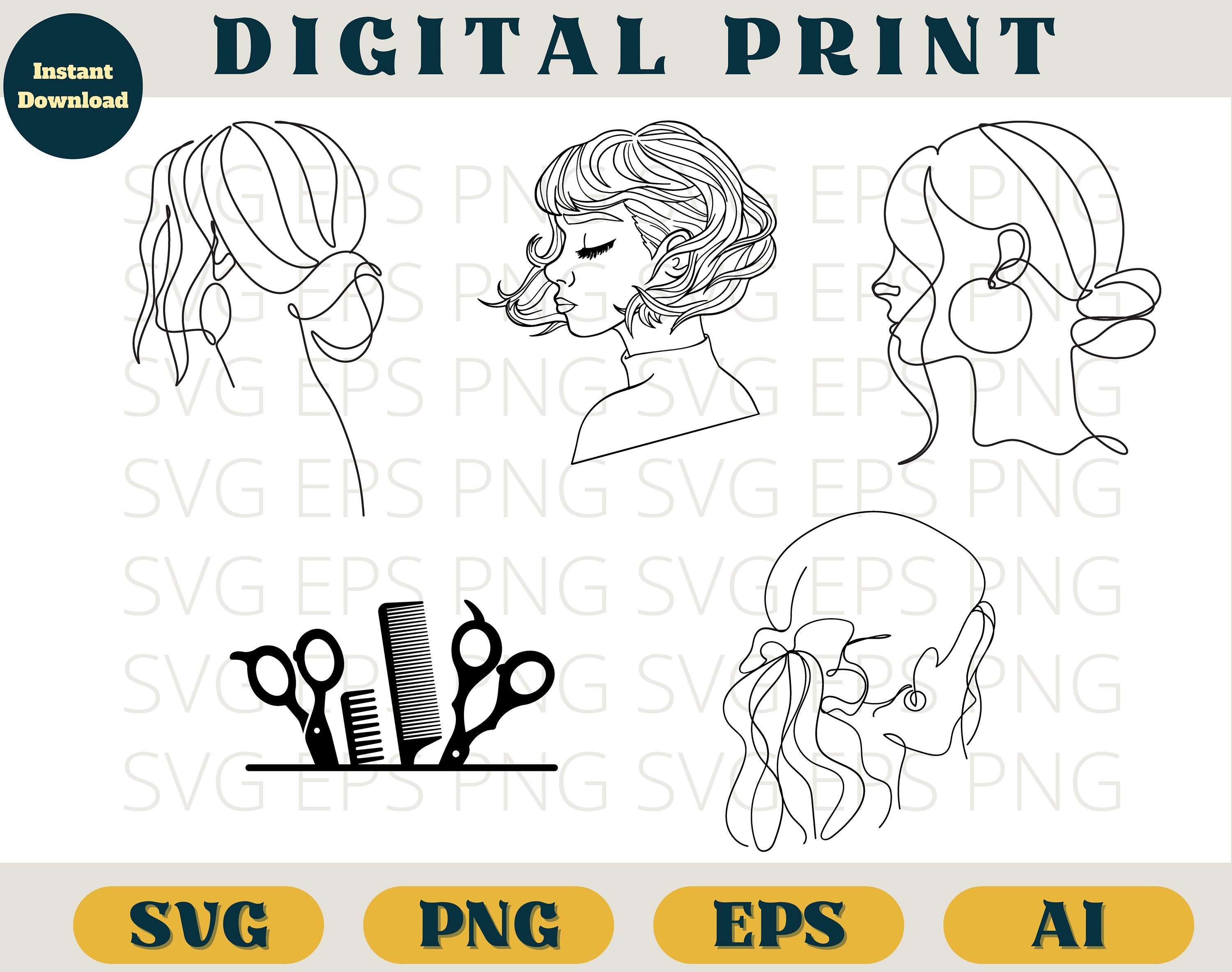 Hairstyle Svg, Hairdresser Svg, Hair Salon Svg, Hairstyle Clipart ...