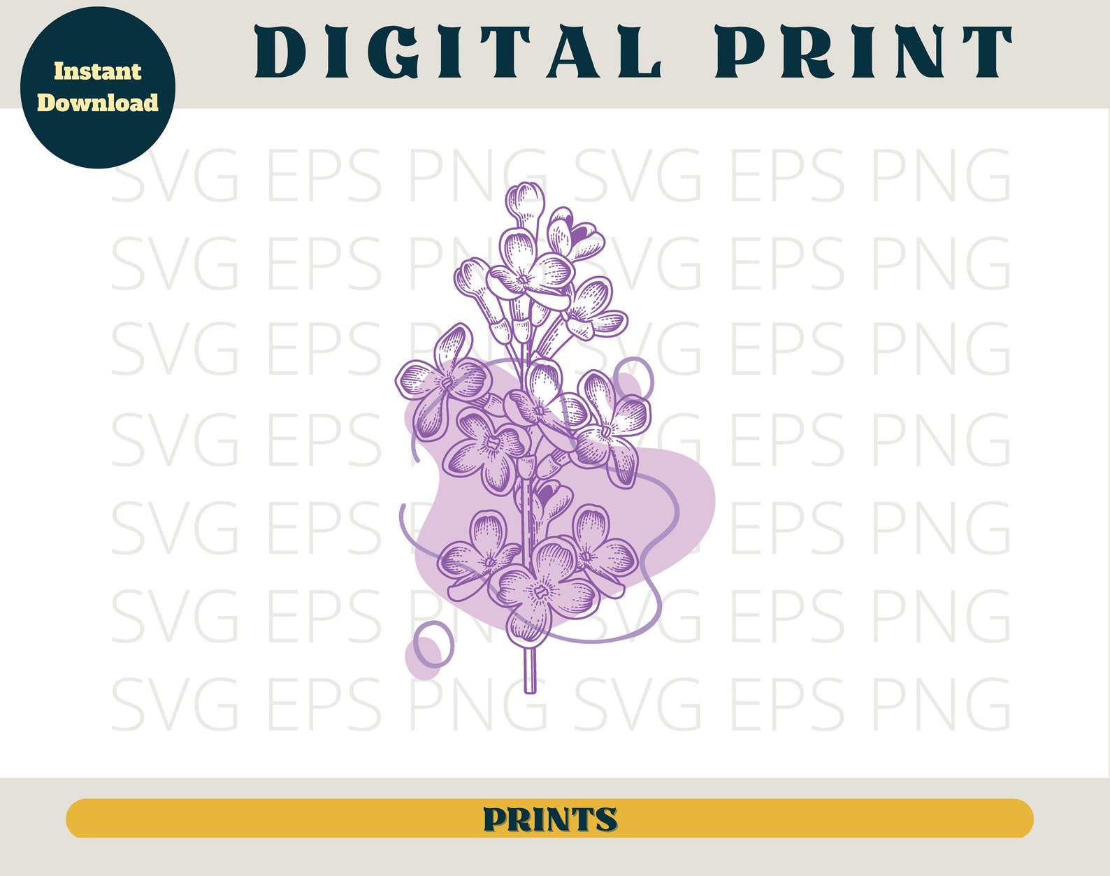 Lavender Lilac Bundle, Lavender Lilac Print, Svg Eps Png AI, Lavender ...