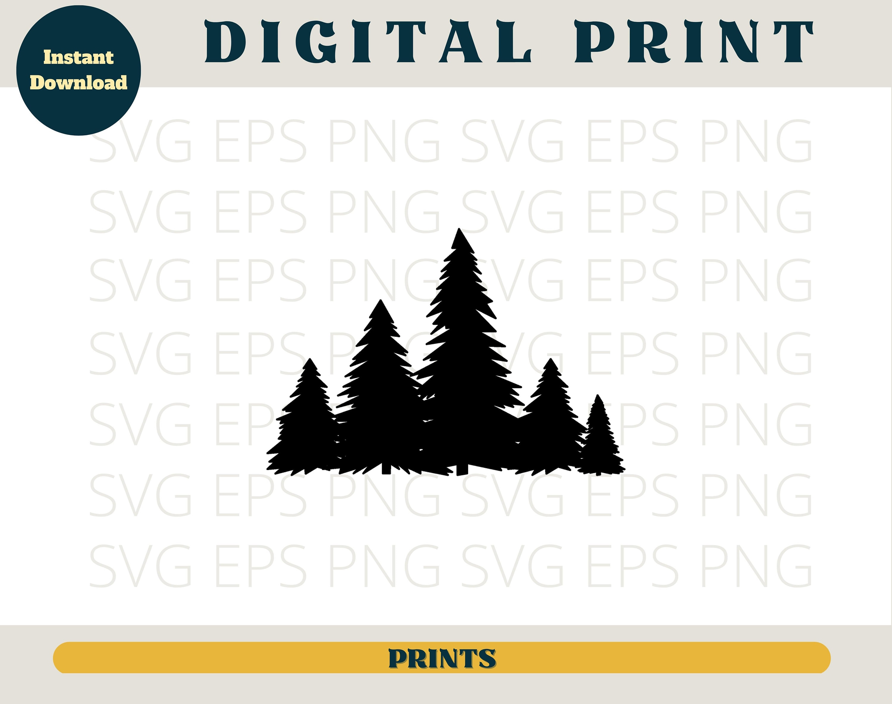 Wolf Clipart, Wolf Svg, Wolf Silhouette, Wolf Print, Pine Tree Svg ...