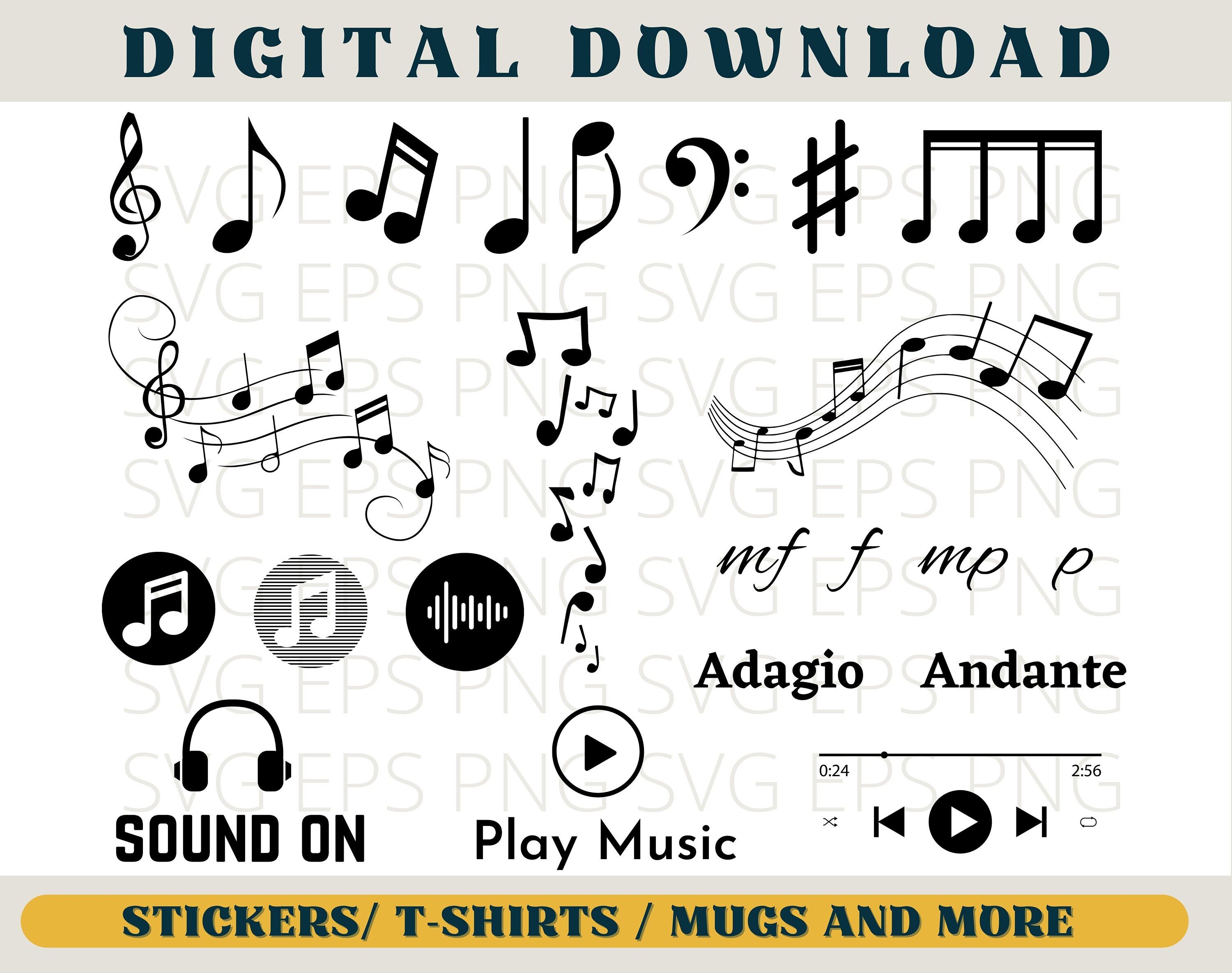 Music Notes Bundle, Musical, Music Player, Music, Audio Control Button ...
