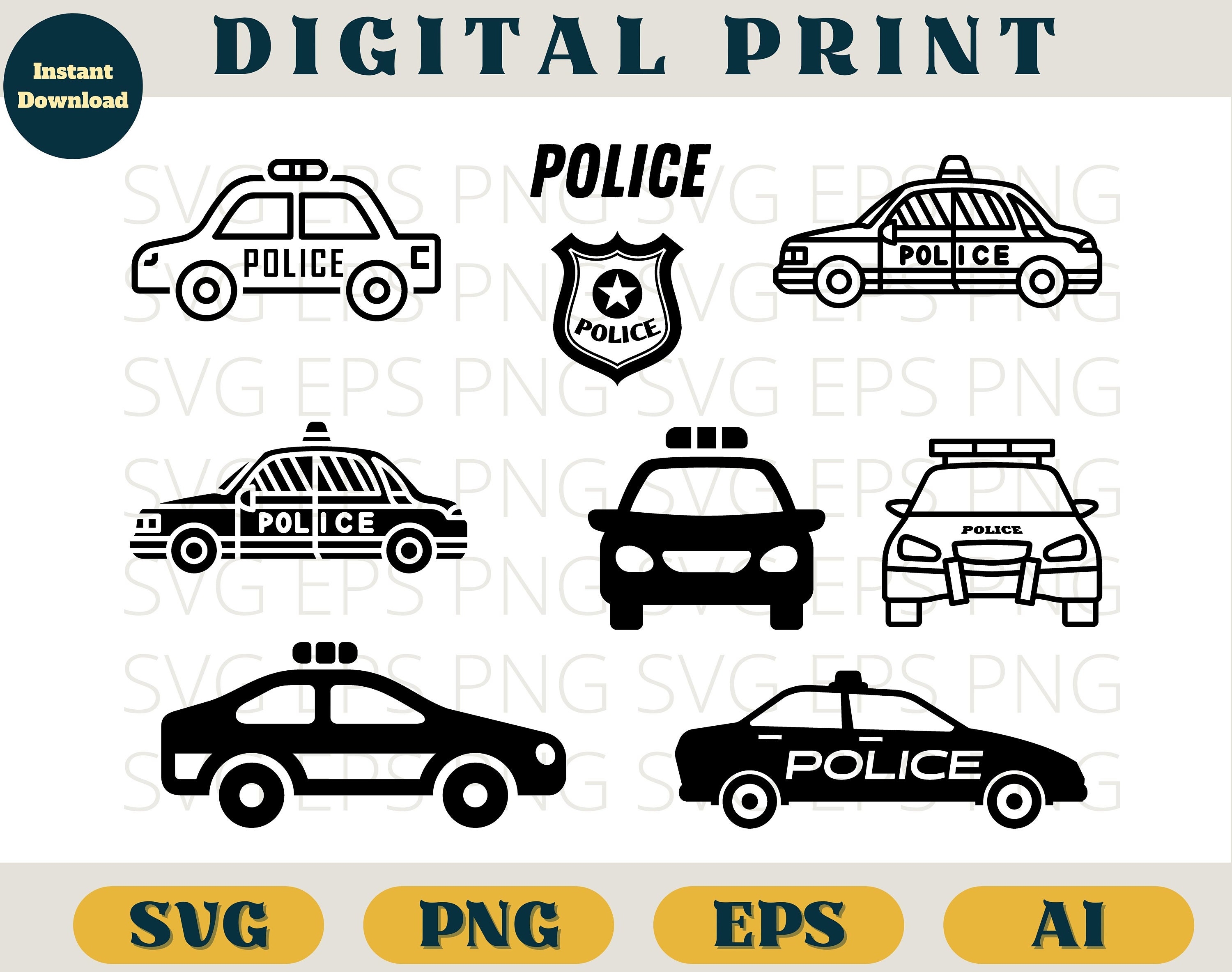 Police Car Svg, Police Car Silhouette, Police Svg, Police Car Clipart ...