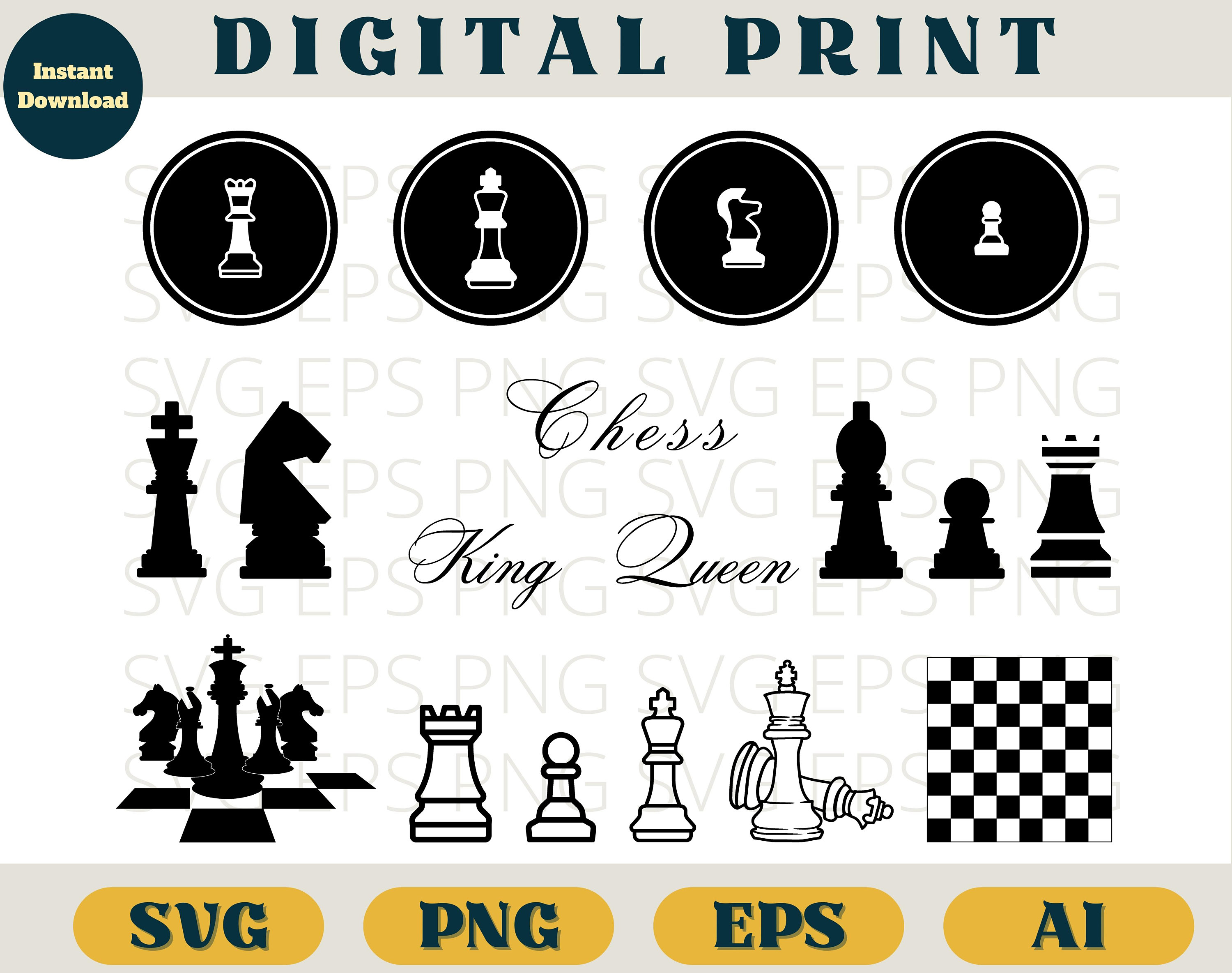 Chess Svg, Chess Clipart, Chess Board, Chess Pieces, Svg Png Eps Ai ...