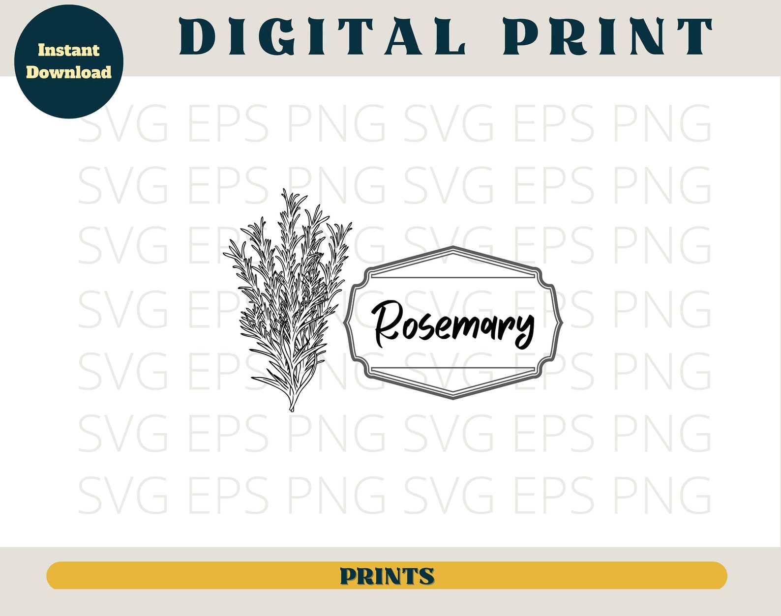 Rosemary Herb Bundle, Rosemary Print, Svg Eps Png AI, Rosemary Clip Art ...