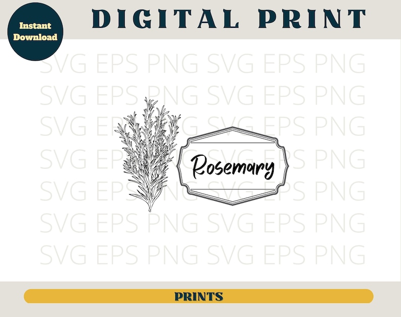 Rosemary Herb Bundle, Rosemary Print, Svg Eps Png AI, Rosemary Clip Art ...
