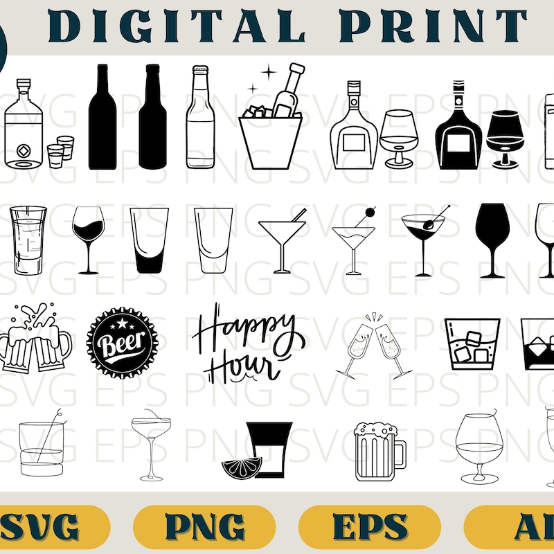 Alcohol Svg - Etsy