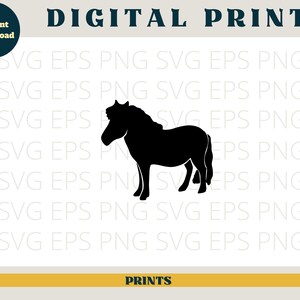 Pony Svg, Pony Clipart, Shetland Pony Svg, Miniature Horse Svg, Mini ...