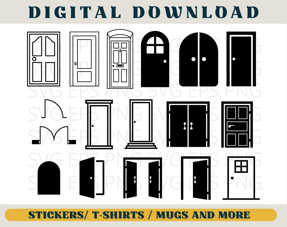Door Svg, Doors Svg, Door Clipart, Doors Clipart, Door Cricut, Doors ...