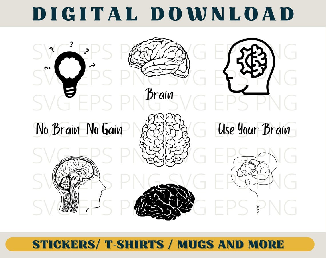 Brain Bundle, Brain Svg, Brain Png, Brain Vector, Brain Clipart, Brain ...