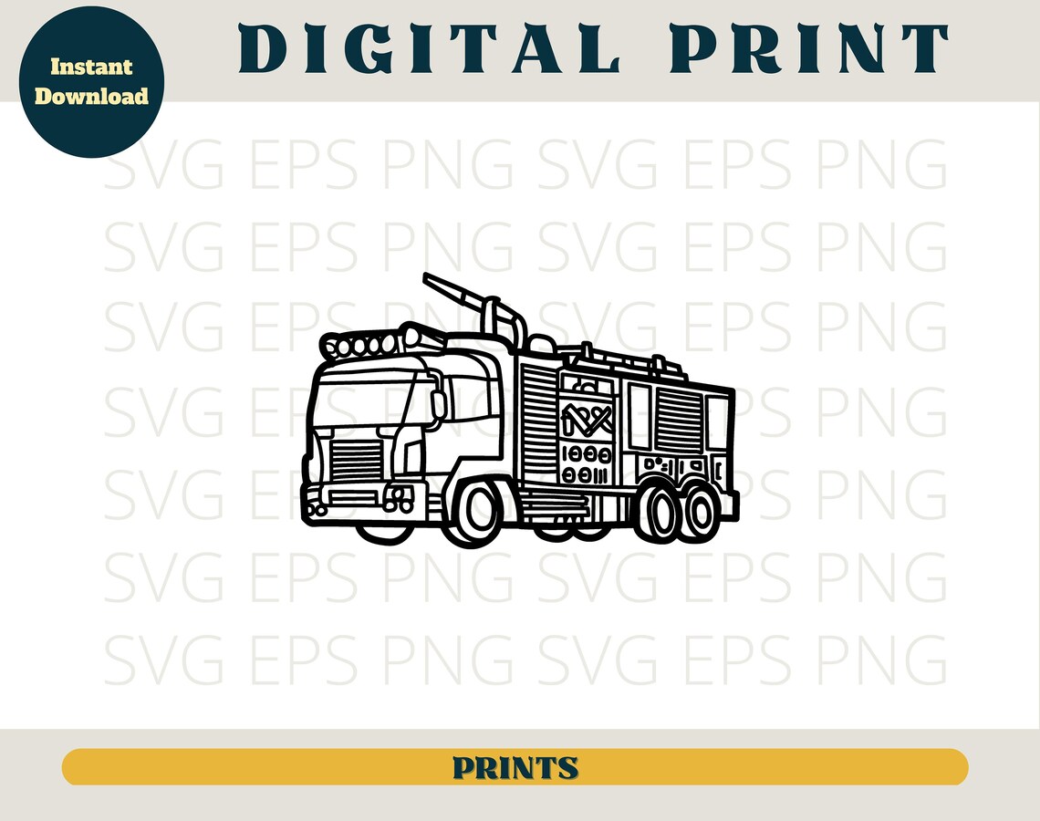 Fire Truck Svg, Fire Truck Silhouette, Fire Engine Svg, Fire Truck ...