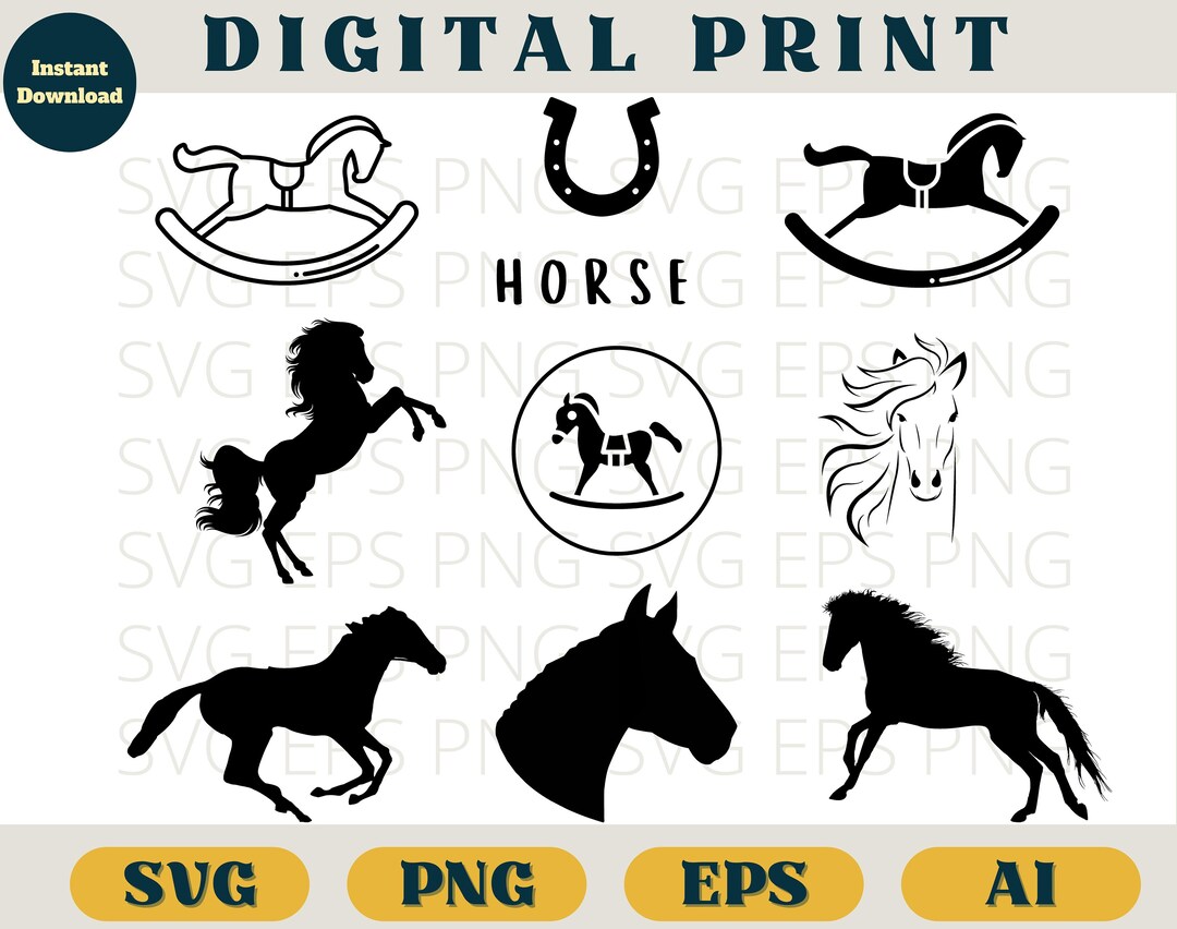 Horse Svg, Horse Bundle, Horse Clipart, Merry Go Round Svg, Horse ...