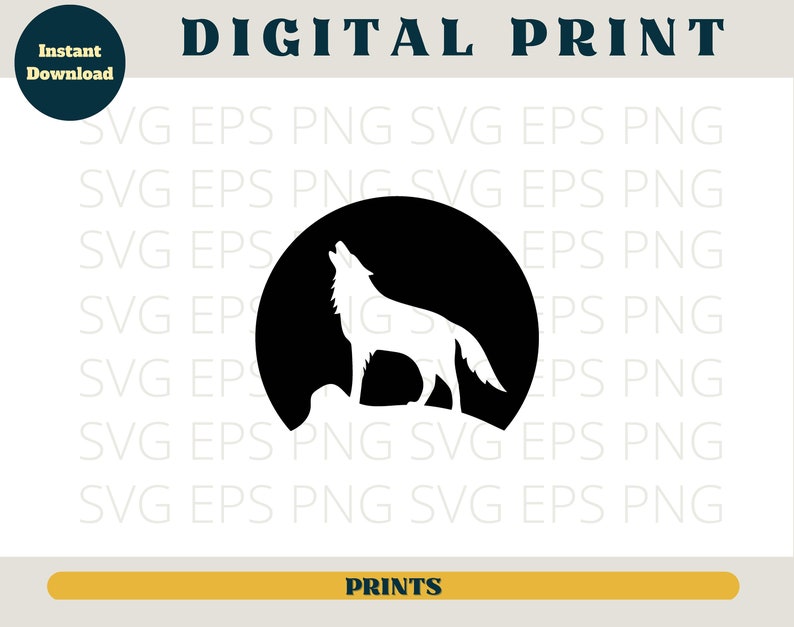 Wolf Clipart, Wolf Svg, Wolf Silhouette, Wolf Print, Pine Tree Svg ...