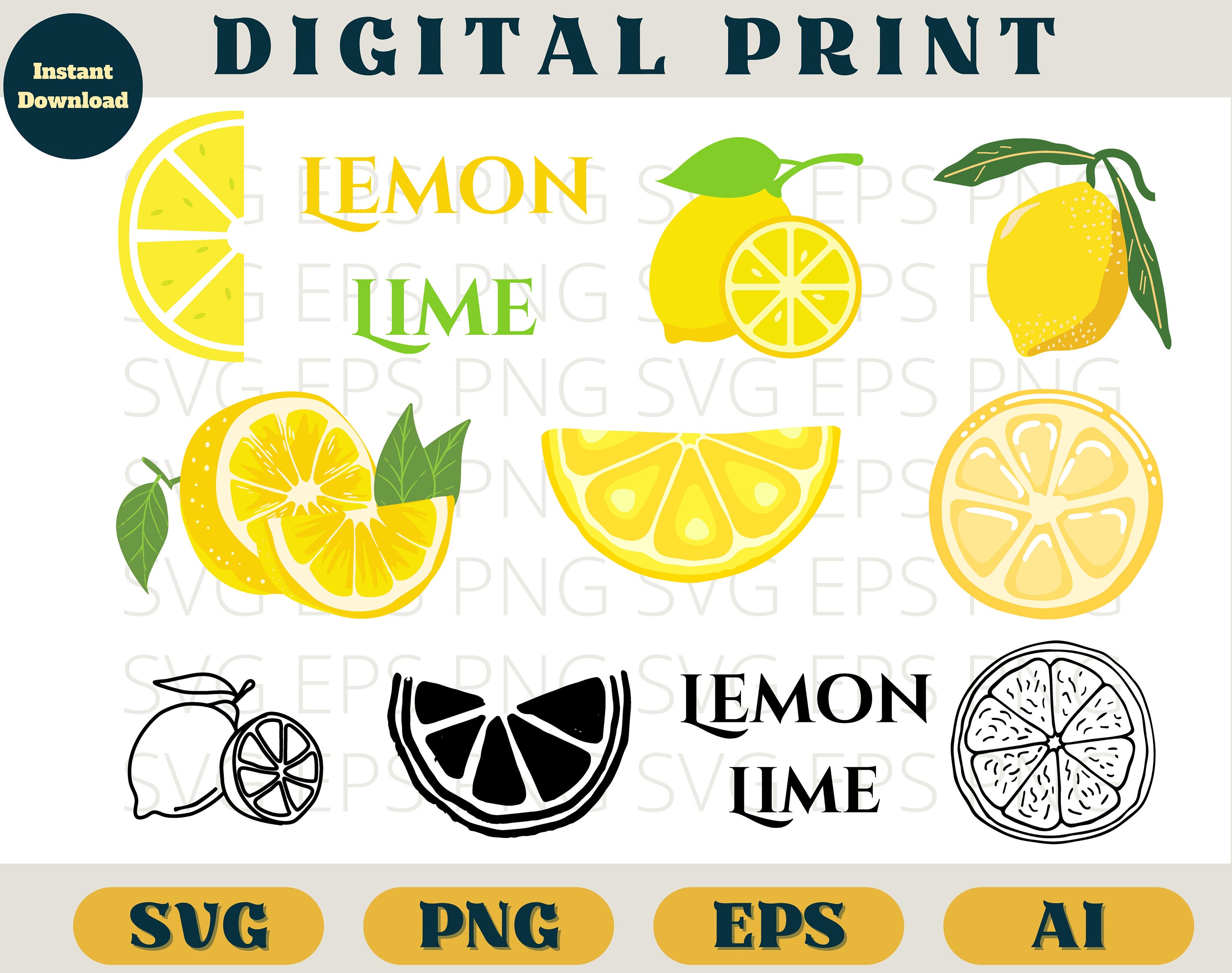 Lemon Svg, Lemon Clipart, Lemon Cricut, Lemon Png, Citrus Svg, Citrus ...