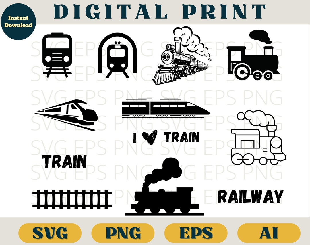 Train Svg, Train Png, Train Clipart, Tram Svg, Subway Svg, Train Vector ...